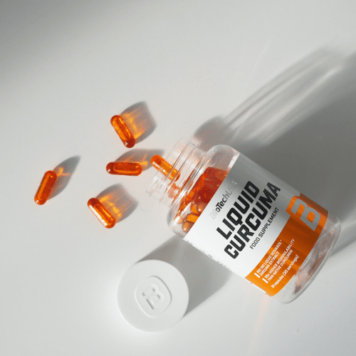 Liquid Curcuma - Dietary supplement capsule containing liquid curcuma ...